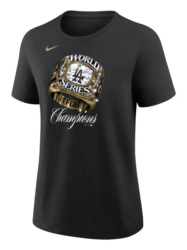 Nike Los Angeles Dodgers 2025 World Series Champion Gold Series Mlb T-shirt - Black