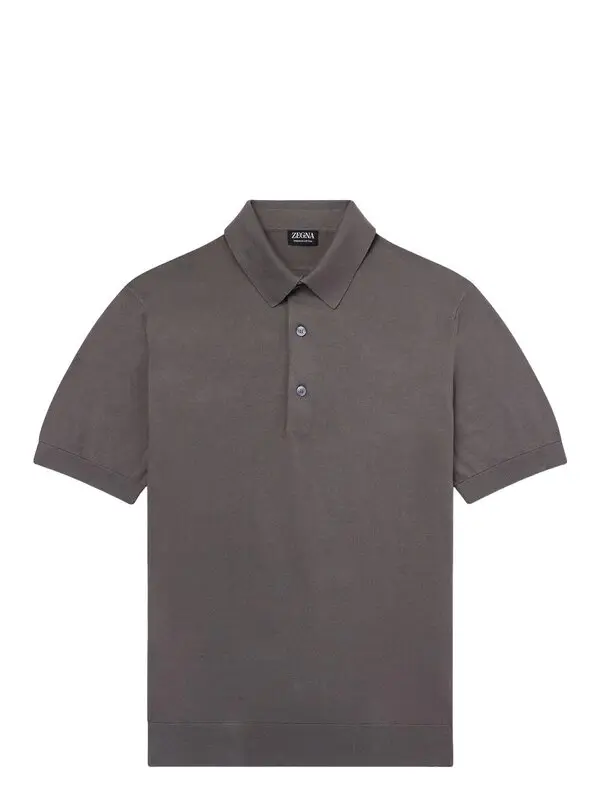 Zegna Slim-fit Cotton Polo Shirt - Brown