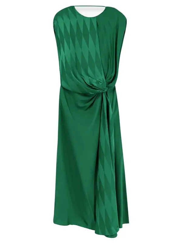 Versace Cocktail Viscose And Silk Dress - Green