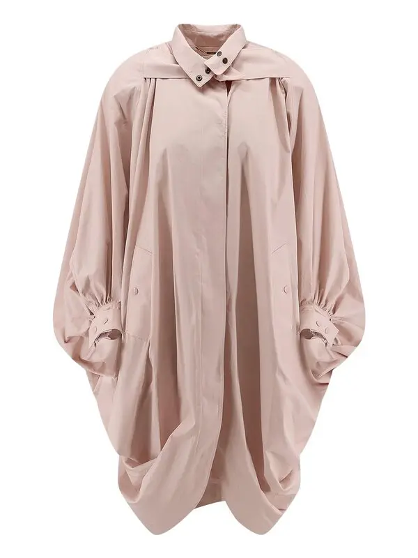 Chloé Cotton Cape Coat - Pink