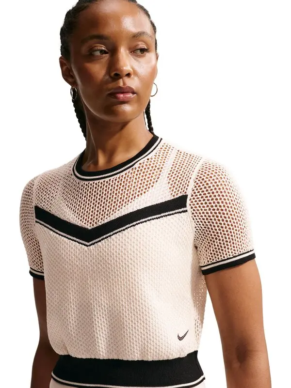 Nike Chill Knit Cropped Top - White
