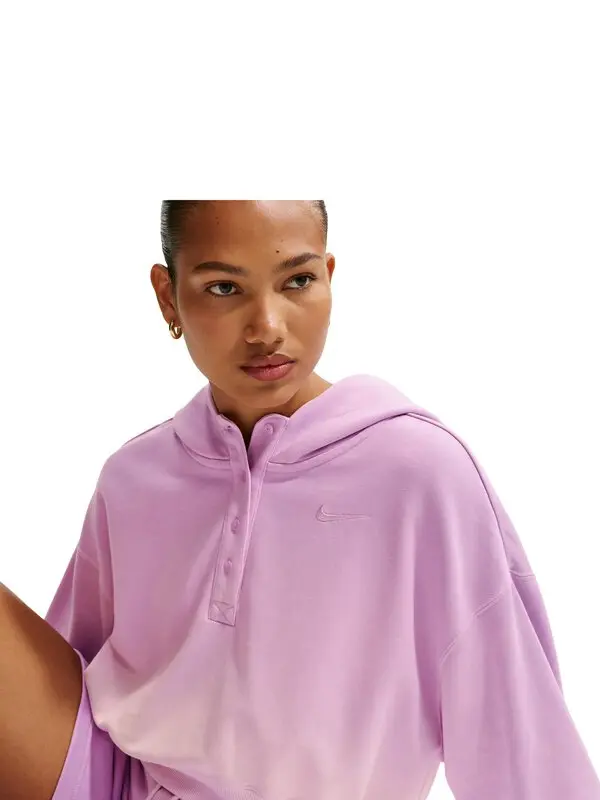 Nike Sportswear Phoenix Fleece Oversized Henley Hoodie - Pink