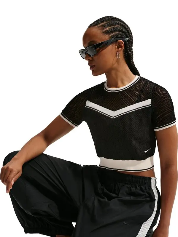 Nike Sportswear Chill Knit Cropped Top - Black