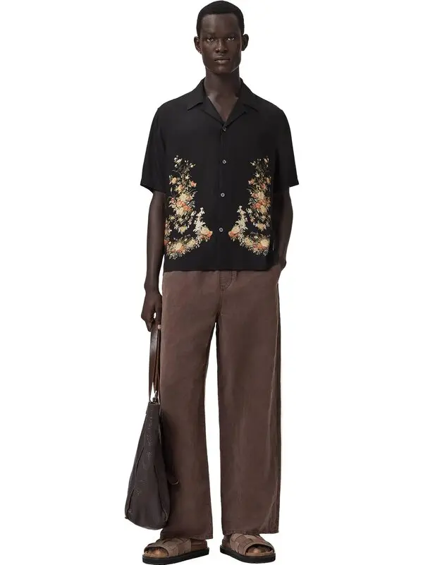 ALLSAINTS Parsons Short Sleeve Boxy Shirt - Black