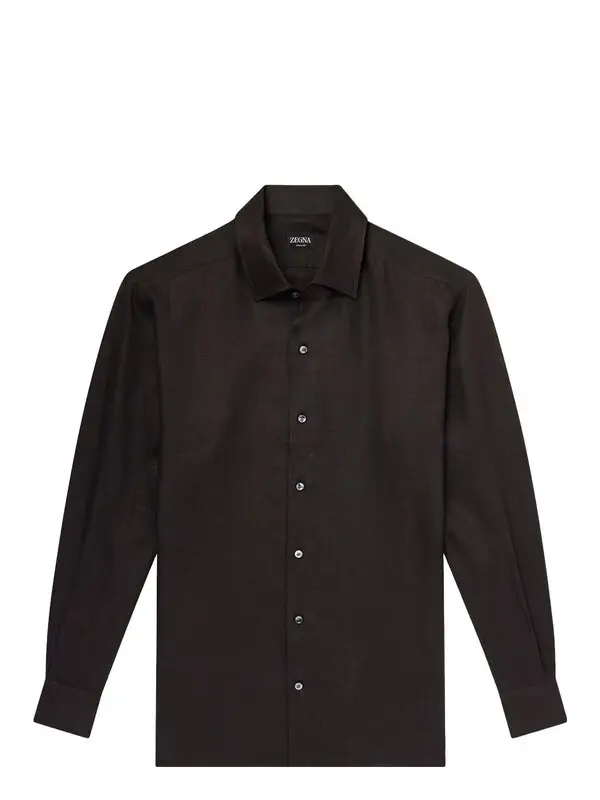 Zegna Oasi Linen Shirt - Brown