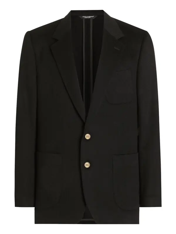 Dolce & Gabbana Single-breasted Portofino Cashmere Jacket - Black