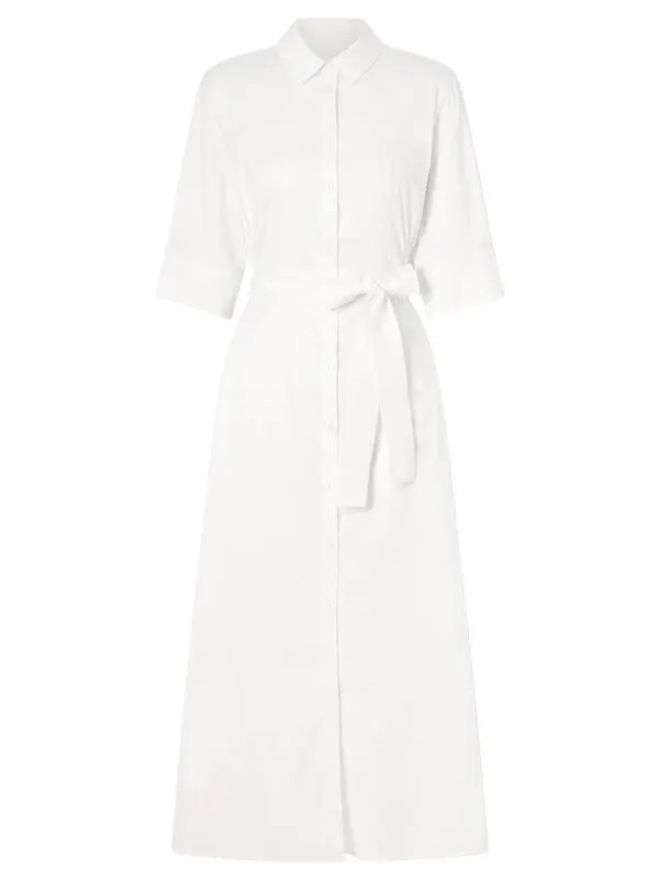 Max Mara Cotton-blend Poplin Midi Dress - White