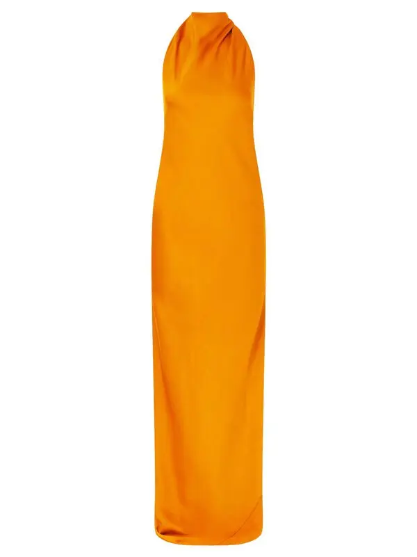 Brandon Maxwell Ophelia Satin Gown - Orange