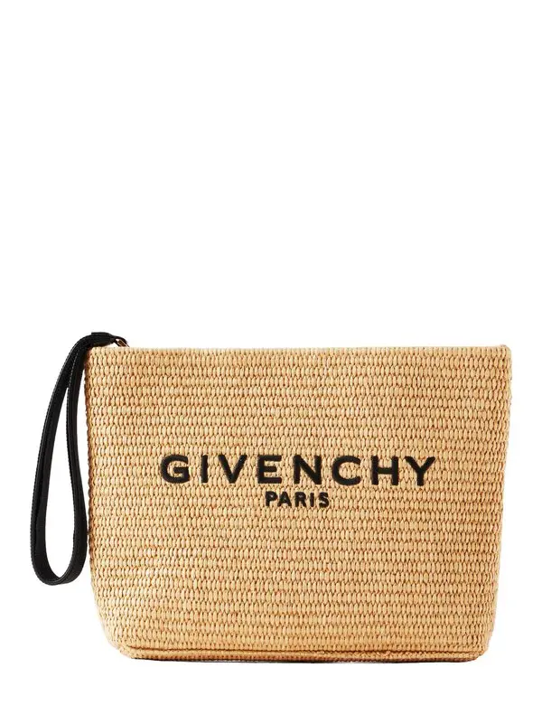 Givenchy Logo Raffia Pouch - Neutrals