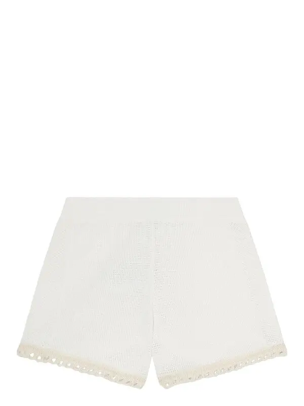 Stella McCartney Crochet-trimmed Cotton Short - White
