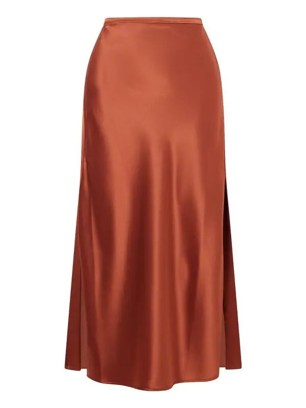 VIOLANTE NESSI Goya Satin Midi Skirt - Orange