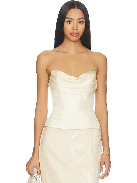Misha Collection The Volta Silk Bustier - Pearled Ivory