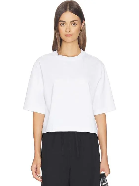 Enza Costa Short Sleeve Supima Structured Tee - White