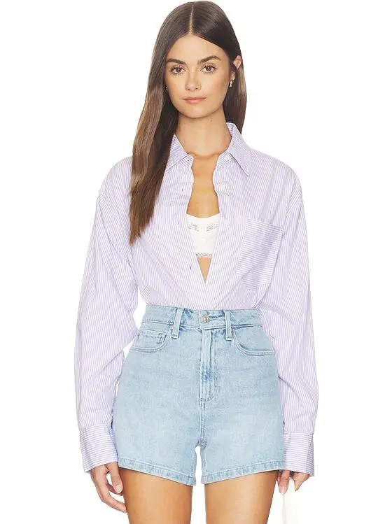 DL1961 Faye Oversized Shirt - Lilac Stripe