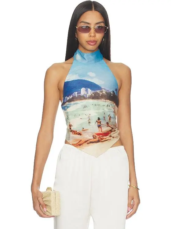 Cult Gaia Bina Top - Rio Beach Print