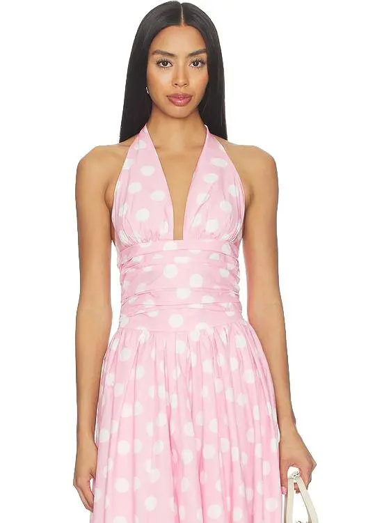 SANS FAFF Carlo Halter Top - Pink & White Polka Dot