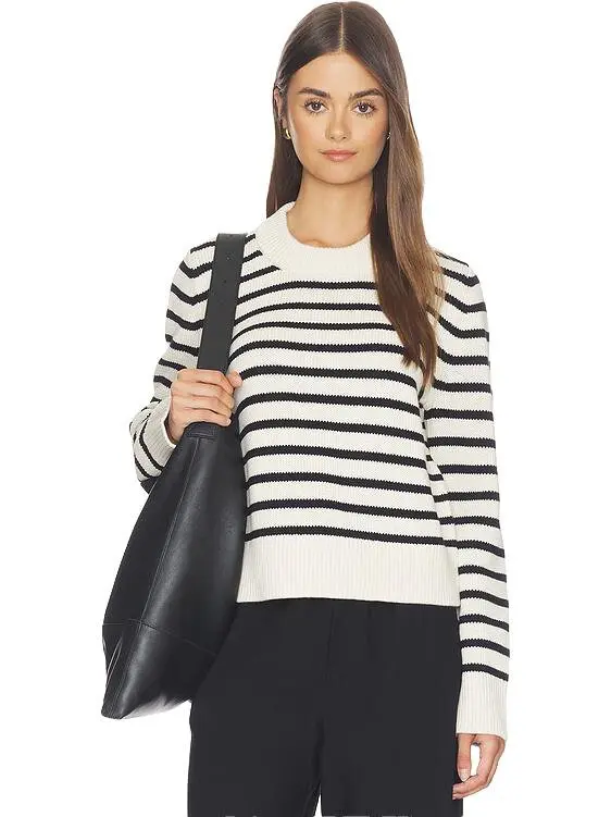 Sold Out NYC The Favorite Crew Sweater - Black & Cream Stripe
