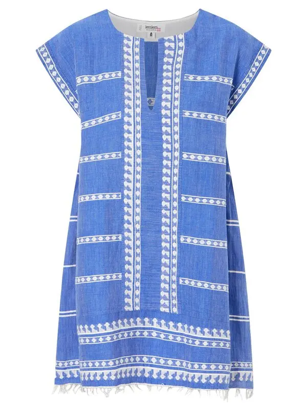 LEMLEM Elina Cotton-gauze Printed Cover-up - Blue
