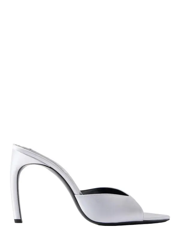 Victoria Beckham Harlow Satin Mules - Silver