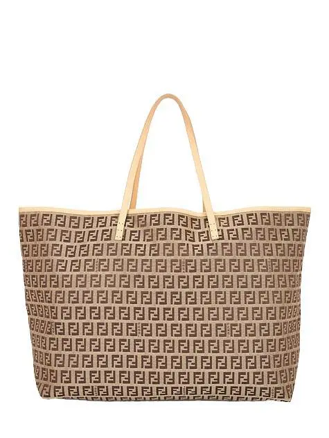 FWRD RENEW Fendi Zucchino Roll Tote Bag - Beige