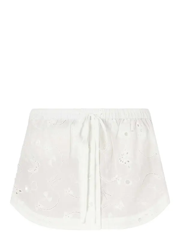 Kiki De Montparnasse Simone Broderie Anglaise Cotton Mini Skirt - Ivory