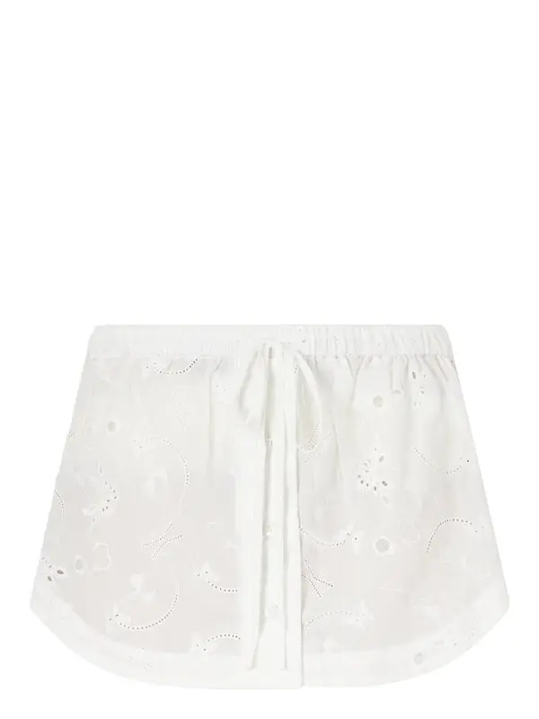 Kiki De Montparnasse Simone Broderie Anglaise Cotton Mini Skirt - Neutrals