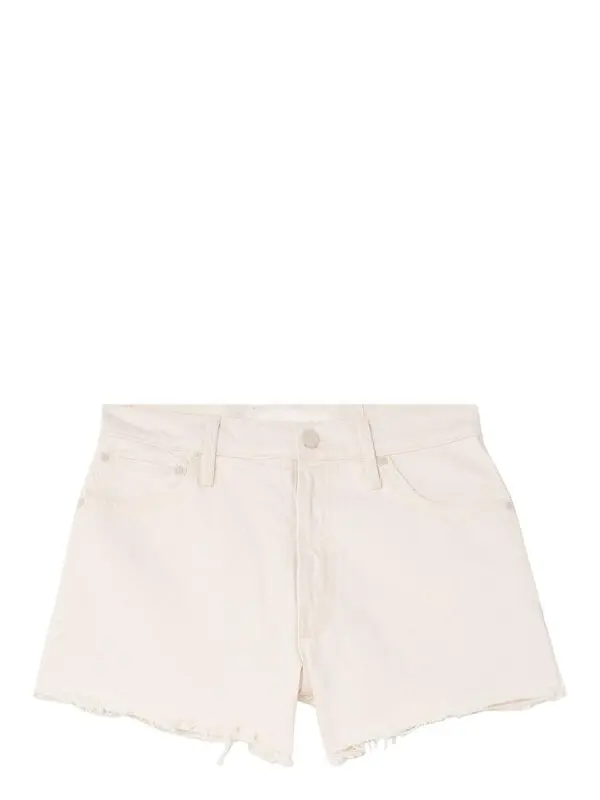 MOTHER The Dodger Frayed Denim Shorts - Neutrals