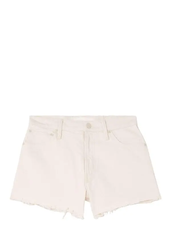 MOTHER The Dodger Frayed Denim Shorts - Off-white