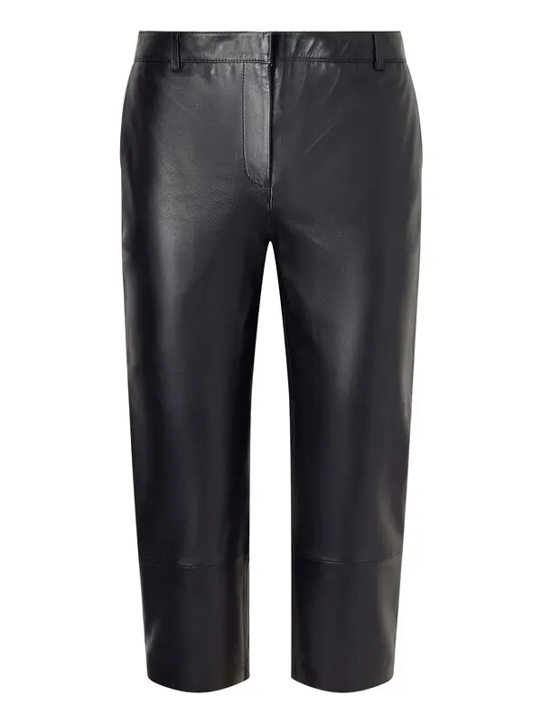 THE FRANKIE SHOP Lior Leather Capri Pants - Black