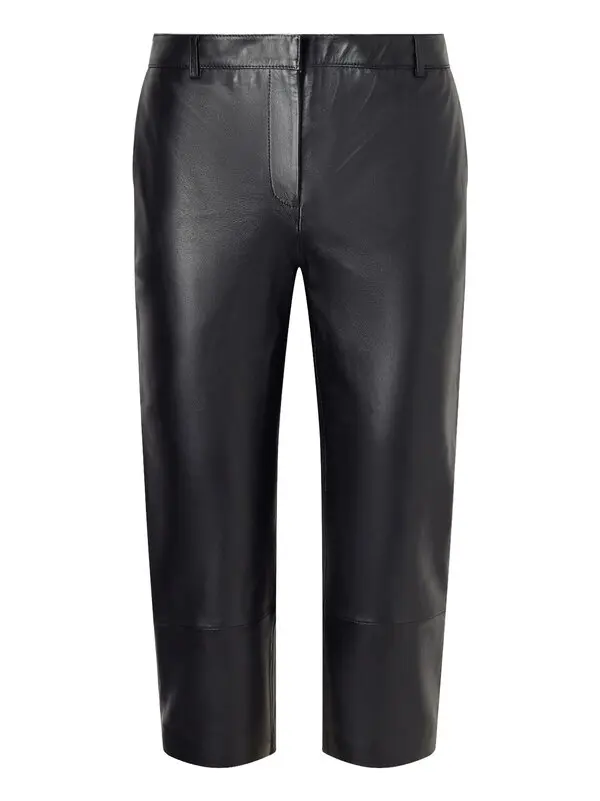 THE FRANKIE SHOP Lior Leather Capri Pants - Black