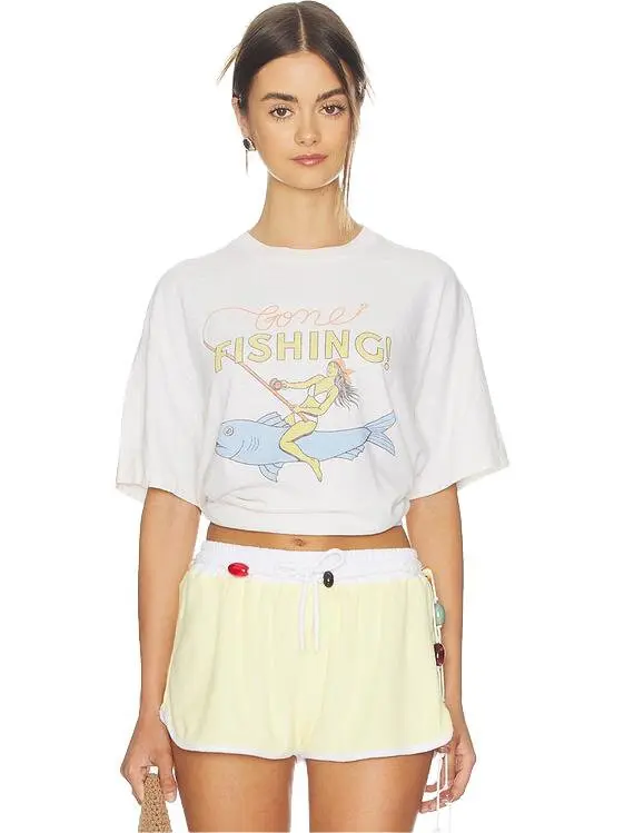 RE/DONE Boyfriend Tee Fishing - Vintage White