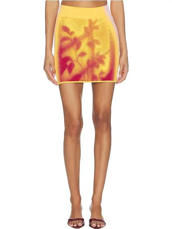 Ph5 Alani Window Print Mini Skirt - Golden Orange