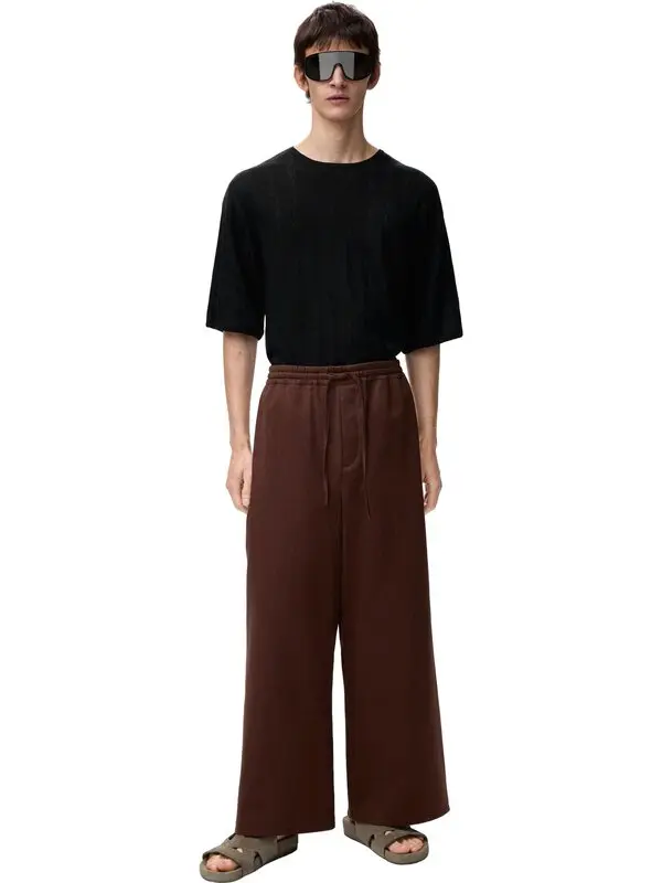 Loewe Short Sleeve Top In Linen - Black