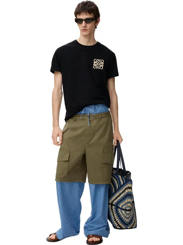 Loewe Cotton Cargo Shorts - Khaki Green