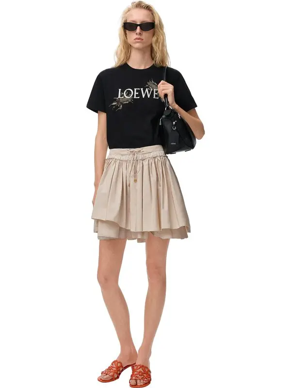 Loewe Cotton Poplin Mini Skirt - Light Beige