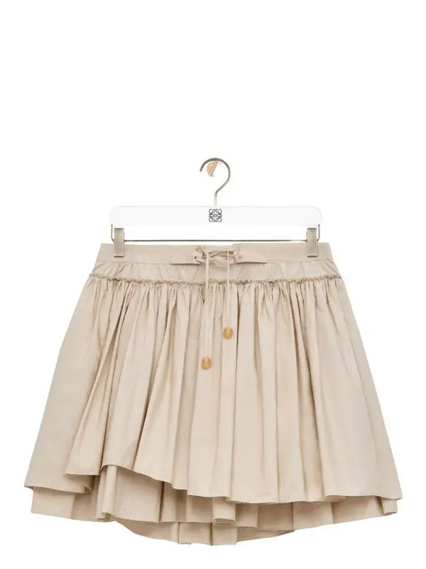 Loewe Cotton Poplin Mini Skirt - Light Beige