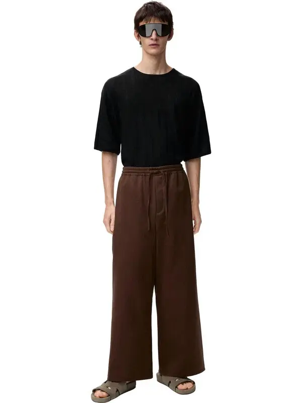Loewe Cotton Drawstring Trousers - Chocolate Brown