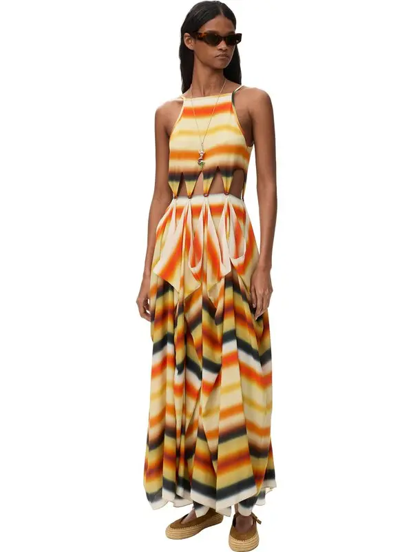 Loewe Silk Crepe Dress - Orange/multicolor