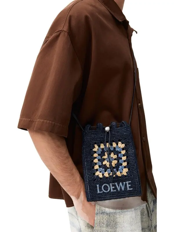 Loewe Drawstring Pocket - Navy/sky Blue