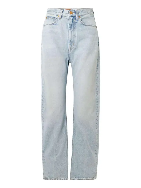 JAMIE HALLER The Fan Mid-rise Wide-leg Jeans - Light Denim