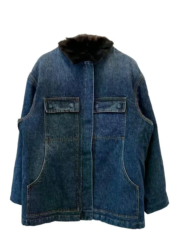 Magda Butrym Patch-pocket Denim Jacket - Blue