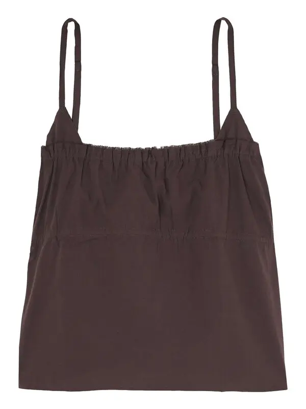 DEIJI STUDIOS Frayed Organic Cotton Camisole - Brown