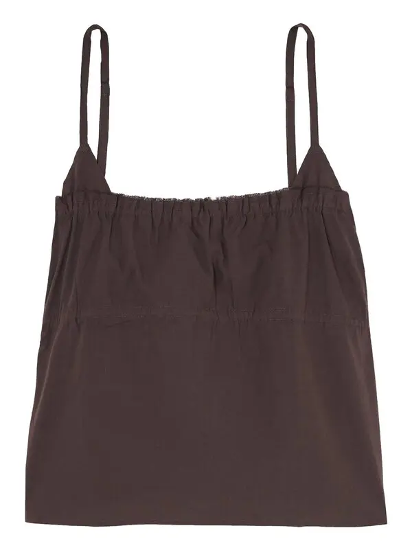 DEIJI STUDIOS Frayed Organic Cotton Camisole - Brown