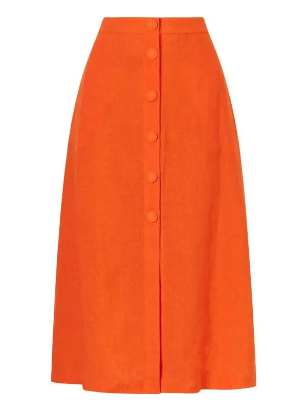 ERES Amusante Linen Midi Skirt - Orange