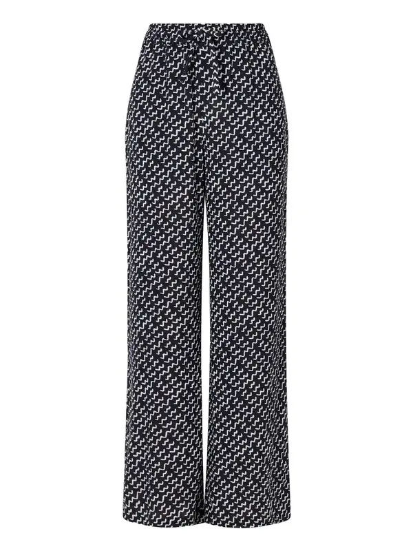 DONDE ESTEBAN Printed Woven Straight-leg Pants - Black