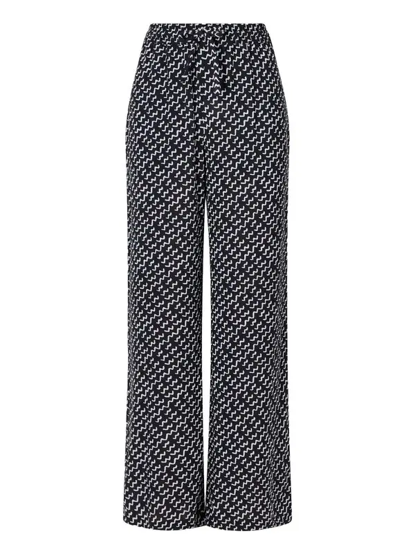 DONDE ESTEBAN Estrellitas Y Olas Printed Straight-leg Pants - Black