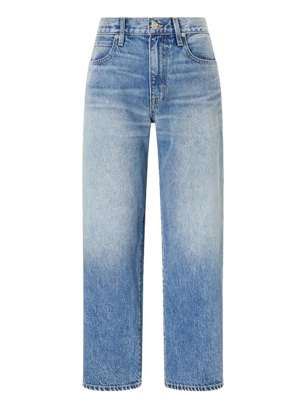 SLVRLAKE Hunter Cropped Mid-rise Straight-leg Jeans - Blue