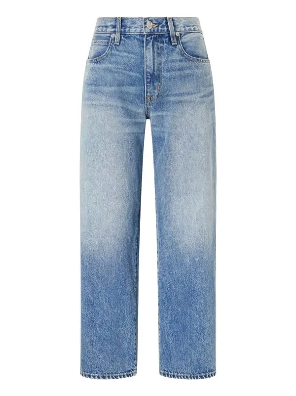 SLVRLAKE Hunter Cropped Mid-rise Straight-leg Jeans - Mid Denim