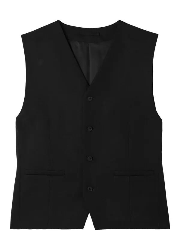 SSSTEIN Belted Wool-gabardine Vest - Black