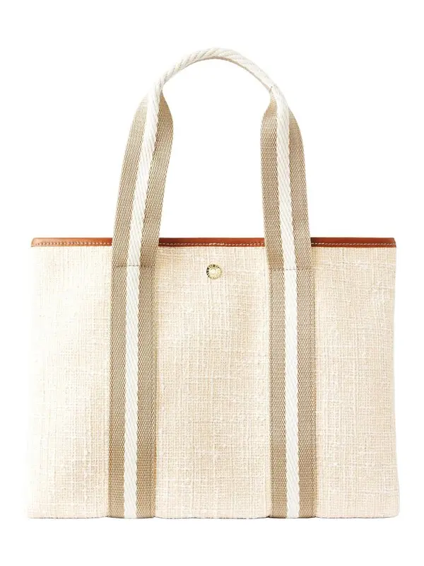 Rue De Verneuil Leather-trimmed Canvas Tote - Beige